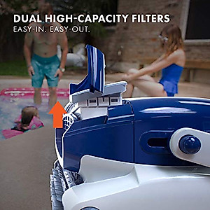 Aquabot Elite Pro Robotic Pool Cleaner with Bluetooth, Massive Top-Load Cartridge Filters, Dual Brushes, and App