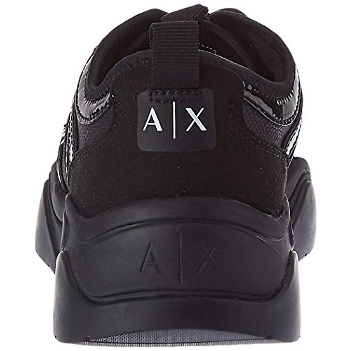 A｜X ARMANI EXCHANGE Women's AX Logo Streetwear Sneaker, Black, 8.5