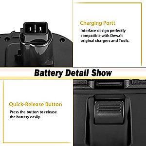 BiBiSi 2 Pack 4.5Ah 18V Replacement Battery for Dewalt 18v Battery Compatible with XRP DC9096 DC9099 DW9098 DW9099 DW9095 DW9096 DE9039 Cordless Power Tools