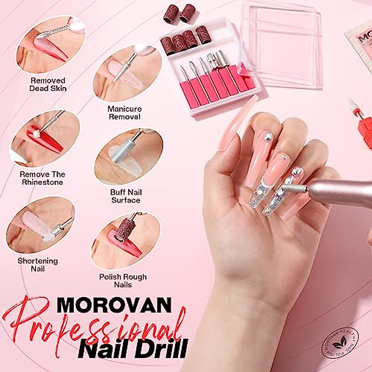 Morovan Professional Acrylic Nail Kit: for Beginners with Everything - Complete Nail Kit Set Professional Acrylic with Everything Acrylic Nail Starter kit Acrylic Nail Supplies Gifts for Women Girl