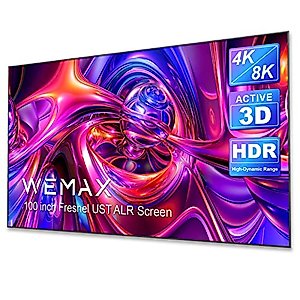 WEMAX PSF01 100-inch High-Gain Ultra Short Throw Projector Screen, 8K/4K UHD 16:9 Fixed Frame Screens, Ceiling Light Rejecting Ambient Light Rejecting ALR Projection Material for UST Projectors
