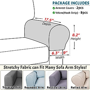 Roytub Stretch Couch Arm Covers, Breathable Armrest Covers for Sofas and Chairs Arm Covers Keep Your Home Clean Scratch-Resistant Sofa Arm Covers Protect and Decorate Sofa(Medium, Chocolate, 2PCS)