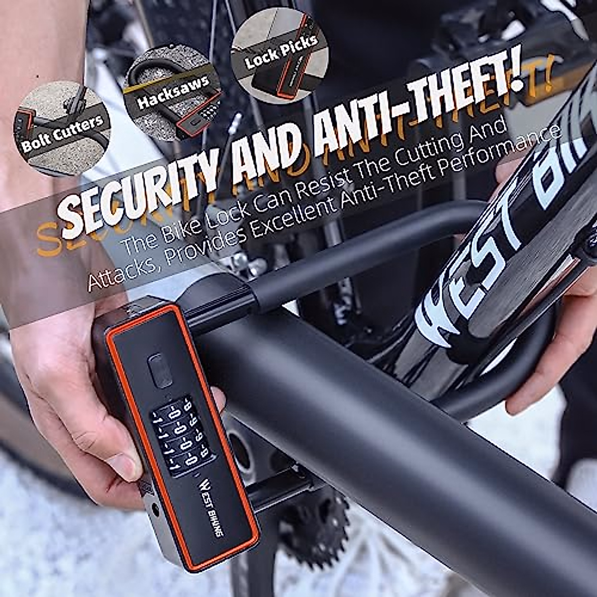 ICOCOPRO Bike U Lock - 17mm Shackle Heavy Duty Bike Locks - U Lock with 4-Digit Resettable Combination - Bicycle Lock with Sturdy Mounting Bracket for Electric Bike, Bikes,Scooter