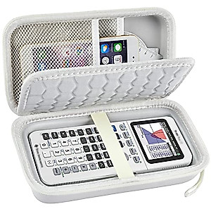 Graphing Calculators Case for Texas Instruments TI-84 Plus/TI-83 Plus CE Color Calculator, Storage Holder for TI-89/for Casio fx-9750GIII for TI-30XS for Cables, Pens, Pencil-White(Box Only