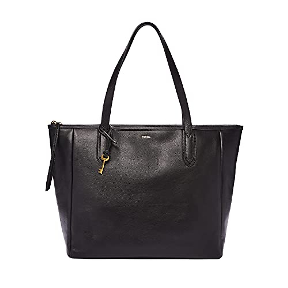 Fossil Women's Sydney Leather Tote Bag Purse Handbag, Black