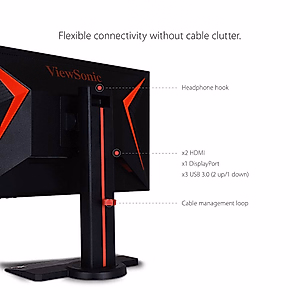 ViewSonic XG2402 24 Inch 1080p 1ms 144Hz Gaming Monitor with FreeSync Premium, Eye Care, Advanced Ergonomics, HDMI and DP for Esports