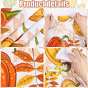 peony man 2 Pieces Fall Pumpkin Plastic Tablecloth Disposable Table Covers Autumn Leaf Rectangle Tablecloths Thanksgiving Harvest Party Cover for Dining Kitchen Decor, 54 x 108 Inch