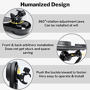 Universal Stroller Snack Tray with Cup Holder, Multifunctional 3 in 1 Stroller Organizer with Removable Non-Slip Grip Clip for Stroller Bar Snack Tray and Cup Holder Accessories (Black)