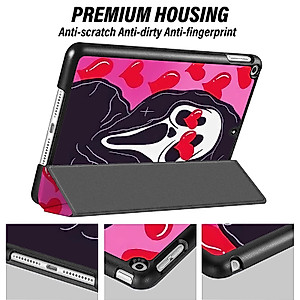 Cabreche Compatible with iPad 10.2 inch Case,9th /8th /7th Generation Case (2021/2020/2019) with Hard PVC Back,Auto Sleep/Wake Cover,for Girls Women Aesthetic Cute Cool-Skull Skeleton