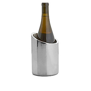 nambe Tilt Wine Chiller Bucket | Wine & Champagne Cooler for Parties, Dinner, Kitchen, Bar Cart | Insulated to Keep Wine & Beverages Cold | Holds Any 4.5”D x 7”H Bottle | Gift for Wine Enthusiasts