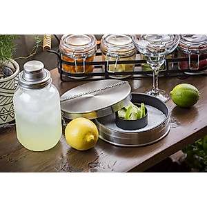 Tablecraft Mason Jar Cocktail Shaker with Metal Top, 8 x 8 x 15 cm, Transparent