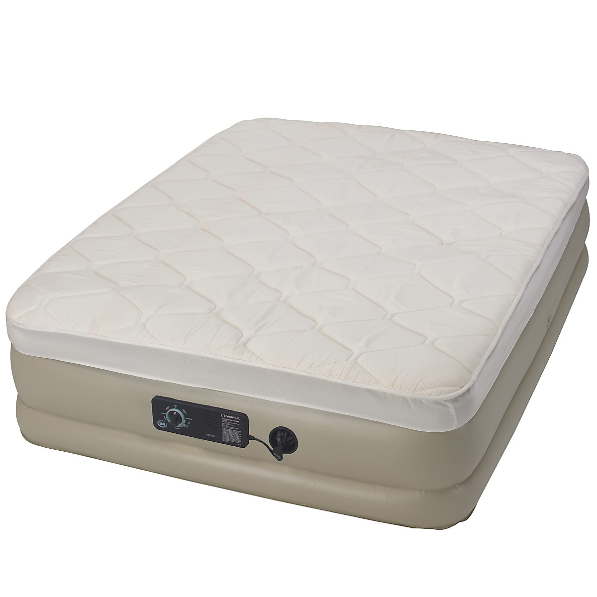 Serta Raised Queen Pillow Top Air Mattress with Never Flat Pump