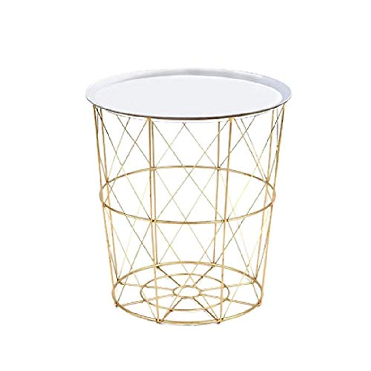 WALNUTA Iron Metal Coffee Table Dirty Storage Basket Tea Fruit Snack Serving Board Tray Golden