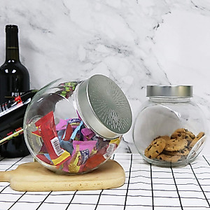 57oz Accguan Glass Candy Jar Cookie Jar With Metal Airtight Lid for Snacks, Dry Food, Jelly and Daily Food Storage, Set of 4