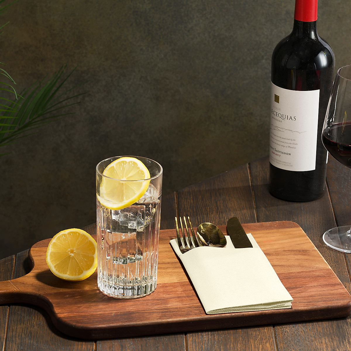 50-Pack Disposable Linen-Feel Dinner Napkins with Built-in Flatware Pocket, CREAM Prefolded Cloth Like Paper Napkins For Dinner, Wedding Or Party [Silverware NOT Included]