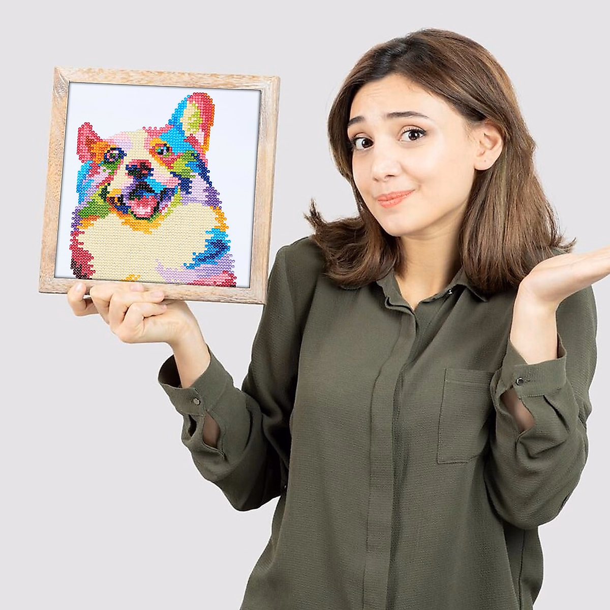 Leisure Arts Corgi Diamond Art KIT 8"