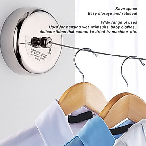 Tissting Retractable Clothesline 304 Stainless Steel Auto Retraction Clothes Line Dryer Double Pulley Laundry String for Bathroom, Laundry, Hotel(3.8m)