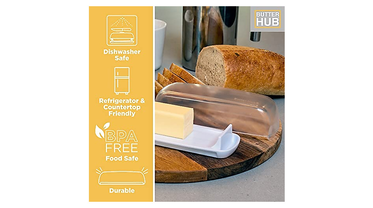 Butter Hub Butter Dish with Lid - Mess-Free & Easy Scoop