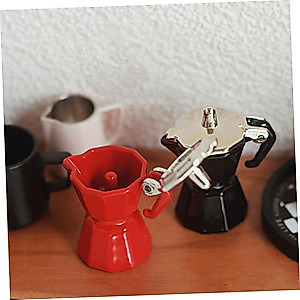 COHEALI decor coffee pot coffee makers Mini Coffee Machine Model Micro-scene Adornment Mini Kitchen Coffee Machine Mini House Appliances household Accessories furniture Ob11 alloy