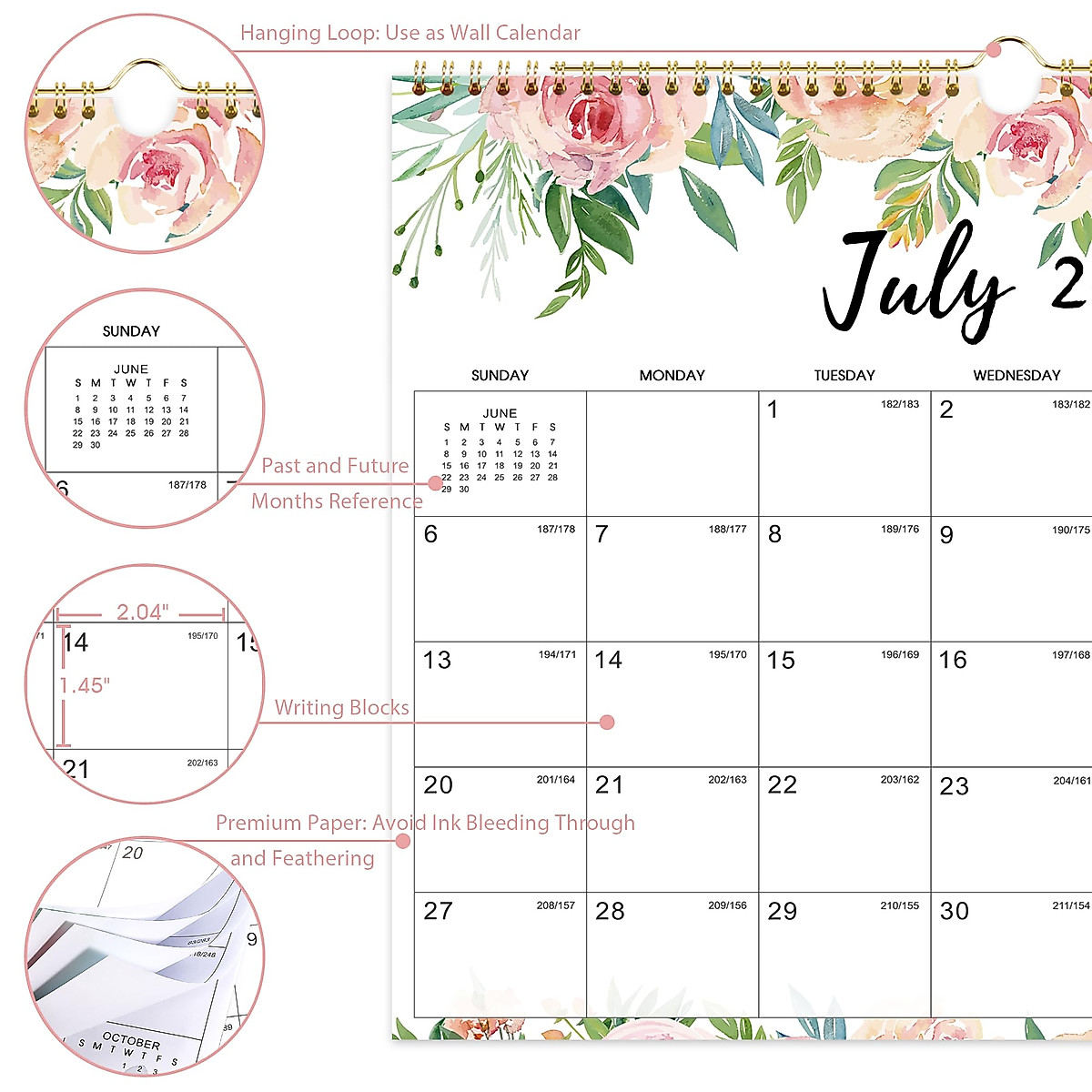 2025-2026 Calendar - JUL 2025 - DEC 2026, 14.6'' x 11.4'', Wall Calendar 2025-2026, Twin-Wire Binding, 18 Months Calendar 2025-2026, Premium Paper
