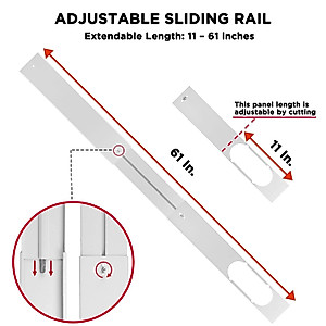 TURBRO 5 Inch Portable Air Conditioner Universal Exhaust Hose Clockwise Thread with Window Vent Kit