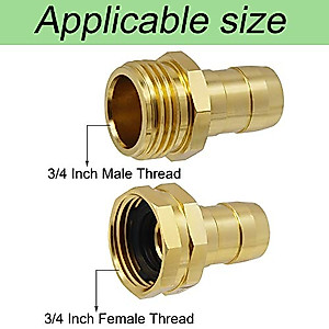 Triumpeek Garden Hose Repair Connector with Clamps, Set of 3 Aluminum Water Hose End Replacement Fit for 3/4" and 5/8" Garden Hose Fittings