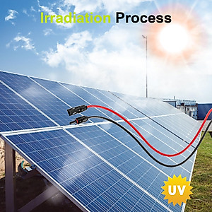 JXMXRPV Solar Charge Controller Extension Cable 20 Ft 10AWG (6mm²) with Female and Male Connector, Weatherproof Solar Panel Extension Cable Wire Adapter Kit for Home Boat RV Solar Panels (20FT 10AWG)