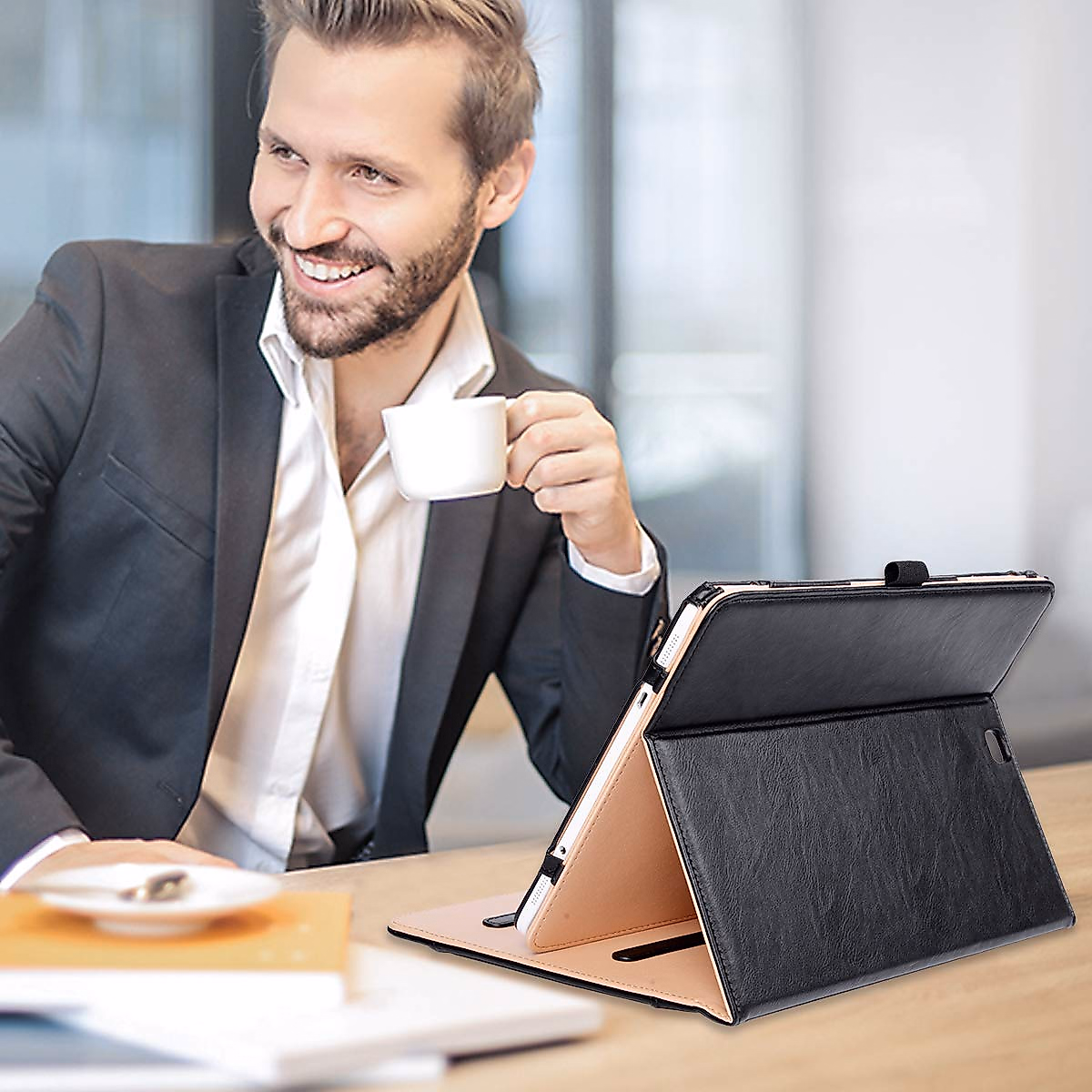 ProCase Galaxy Tab S2 9.7 Case - Leather Stand Folio Case Cover for Galaxy Tab S2 Tablet (9.7 inch, SM-T810 T815 T813) -Black