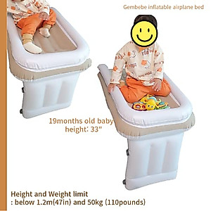 Gembebe Inflatable Airplane Travel Bed | Hand Pump, Seat Belt and Carry Bag Included | Perfect for Traveling | Safe to Use Kids Toddler| Bpa Free