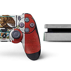 Skinit Decal Gaming Skin Compatible with PS4 Slim Bundle - Originally Designed Mexico Flag Distressed Design