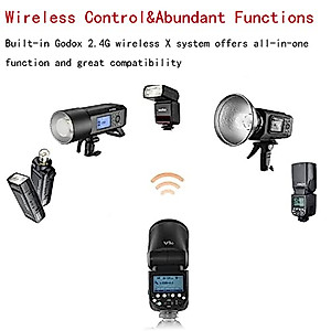 Godox V1 V1-S V1S Round Head Camera Flash for Sony Flash Speedlight Speedlite Light,76Ws 2.4G TTL1/8000 HSS,480 Full Power Shots,1.5s Recycle Time,2600mAh Li-ion Battery,10 Levels LED Modeling Lamp