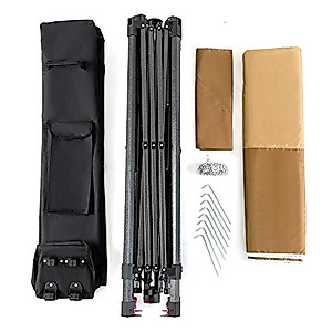 ARROWHEAD OUTDOOR 13’x13’ Pop-Up Canopy & Instant Shelter, 150D Fabric Construction, Adjustable Height, Wheeled Carry Bag, Guide Ropes & Stakes Included, Brown & Tan v2 (New) (KGS0389U)