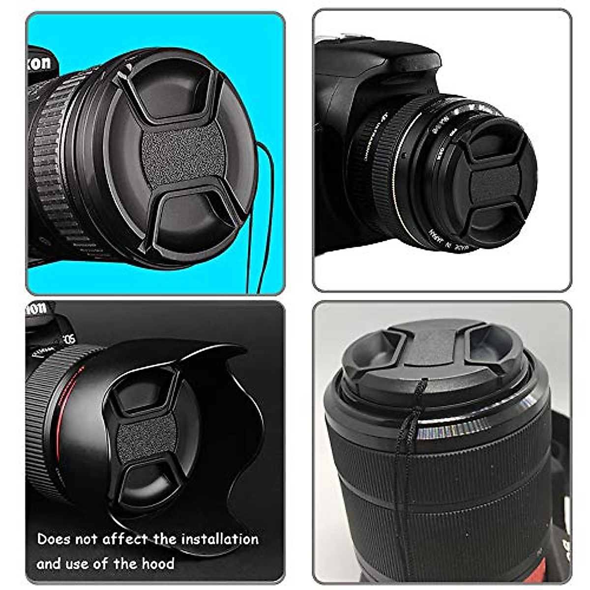 Center Pinched R5 R6 Lens Cap for Canon RF 24-105 mm f/4L and RF 24-105mm f/4-7.1 Lens for Canon EOS R5 R6 EOS R RP Digital Camera, Fire Rock Snap-On 67mm+77mm Camera Lens Cap-1+1Packs