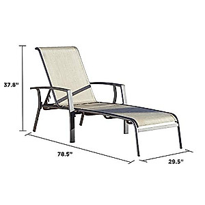 Cosco Outdoor Chaise Lounge Chair, Adjustable, 2 Pack, Dark Brown
