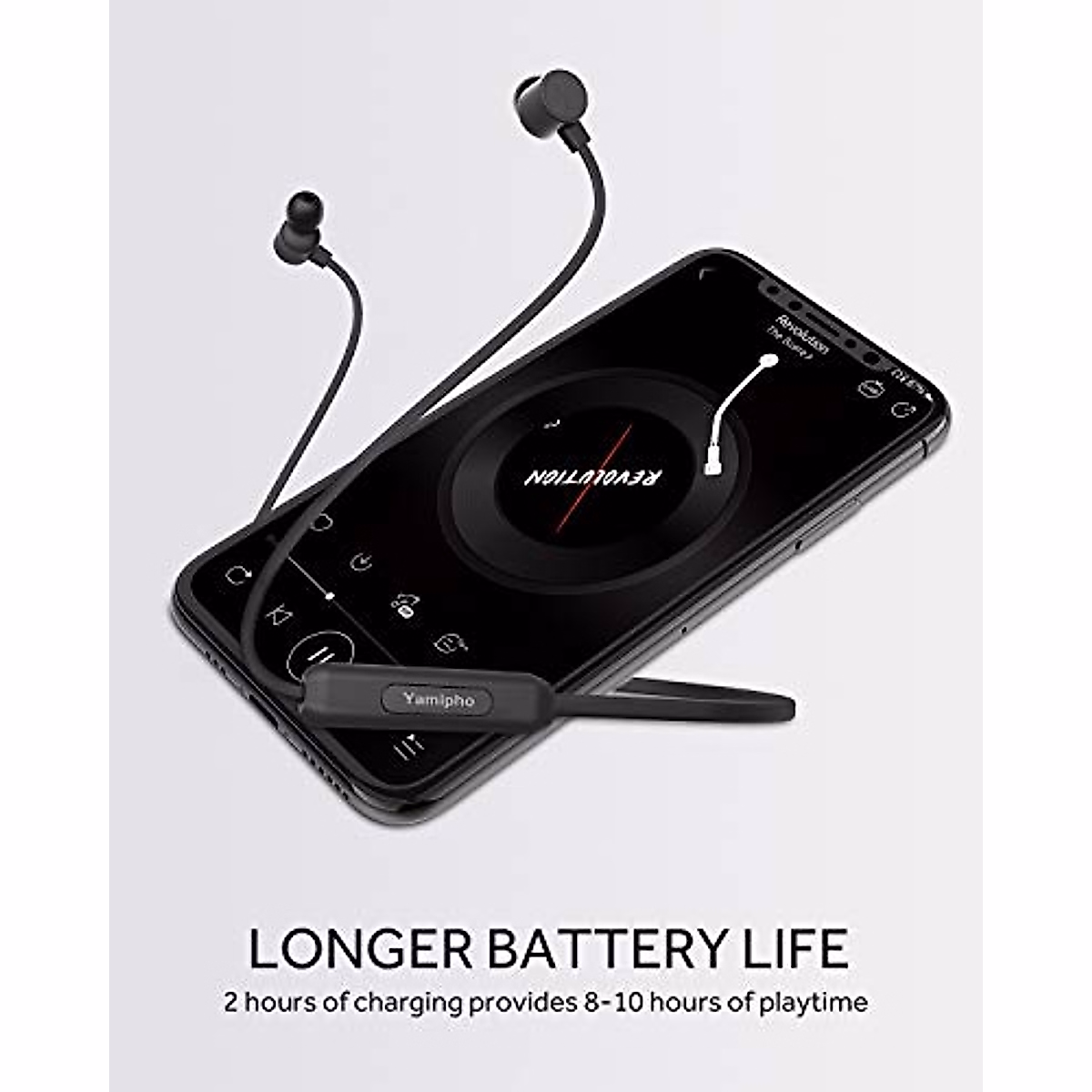 Yamipho Bluetooth Headphones Wireless Earbuds - HiFi HD Stereo Bluetooth 5.0 Earphones Neckband Sports Headsets for Workout Gym, IPX7 Waterproof CVC 6.0 Noise Cancelling 12 Hours Playtime