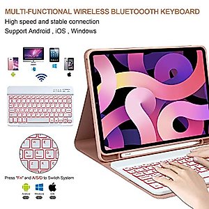 Keyboard Case for iPad Pro 11 inch (4th Gen 2022)，iPad Air 5th/4th Generation Case with Keyboard，Keyboard Case for iPad Pro 11 inch 2021(3rd Gen)/2nd/1st Gen -Wireless Keyboard- Built-in Pencil Holder