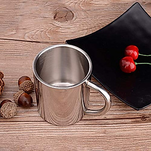 IMEEA Unbreakable Mugs for Kids Double Walled Camping Coffee Mugs 7.5oz/220ml Stainless Steel Mug with Handle, Set of 2