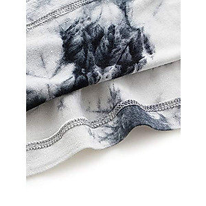 SweatyRocks Women's Round Neck Short Sleeve Casual Tie Dye Crop Top T-Shirt Grey XS