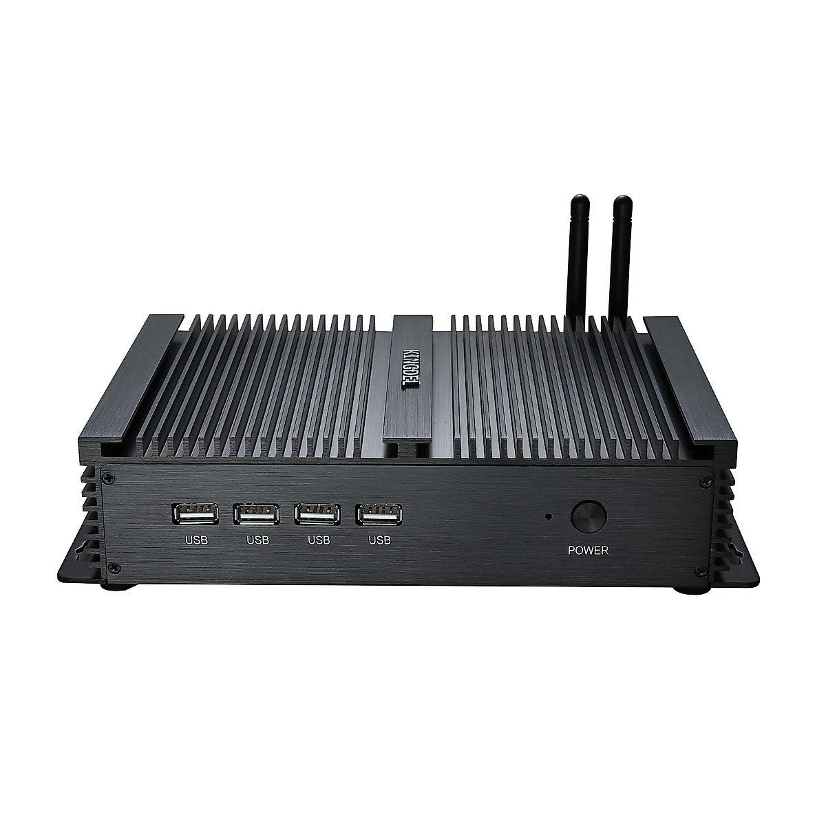 KINGDEL W-11 Pro Industrial PC, Fanless Mini Desktop Computer with Intel Celeron Dual Core CPU, 8GB RAM, 128GB SSD, 2xNICs, 4xCOM RS232, HD Port, Full Metal Body