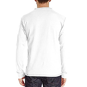 NITAGUT Mens Fashion Casual Front Placket Basic Long Sleeve Henley T-Shirts (L, White)