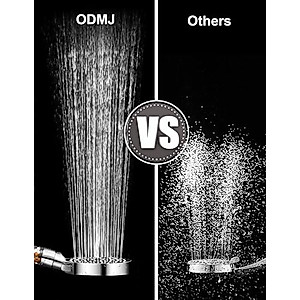 ODMJ Filtered Shower Head, High Pressure Shower Head with 6 Settings, Handheld Shower Head with 59" Hose and Bracket, Shower Head Filter for Hard Water, Water Saving Spray Soft Spa Shower Head