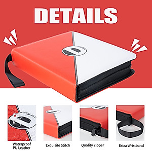 D DACCKIT Binder Compatible with Jumbo Cards, Holds 80 Jumbo Cards, Card Book with Jumbo Card Sleeves Compatible with OverSize Cards - XL Red
