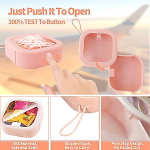 Inovat Hair Tie Organizer, 6 Pcs Small Portable Hair Tie Storage Holder Qtip Dispenser for Hair Tie Accessories, Small Items Holder Containers for Home Office Outdoor Travel Organizer, Pink&White