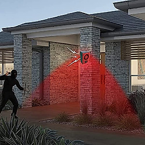 Aolyty Solar Warning Lights with Remote Control, 129DB Sound Solar Strobe Alarm Light Volume Adjustable 3 Modes Motion Sensor Security Light Waterproof for Home Farm Barn Yard Orchard