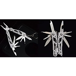 Multitools Set with Gift Box (Multi-Function Card, Multitool Key with Key Ring and Clip, Mini Multitool Plier).