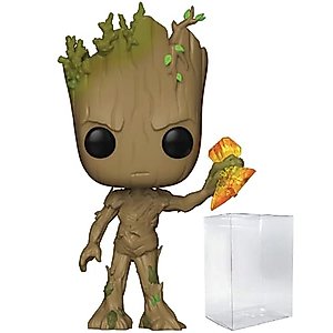 POP Marvel: Avengers Infinity War - Groot with Stormbreaker Funko Pop! Vinyl Figure (Bundled with Compatible Pop Box Protector Case) Multicolored 3.75 inches