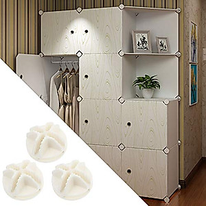 Cabilock 20pcs White Wire Cube Plastic Connectors for Modular Storage Organizer Closet and Wire Shelving Closet Clasp Buckle Clip Buttons