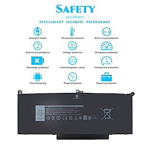 F3YGT 7480 DM3WC Battery for Dell Latitude 12 7000 7280 7290 13 7000 7380 7390 14 7000 7480 7280 7290 7490 E7280 E7480 E7490 P73G P73G002 P29S002 DM3WC DM6WC 2X39G KG7VF 451-BBYE 453-BBCF f3ygt Laptop