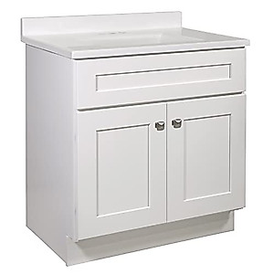 Design House Bath Shaker 2-Door Bathroom Vanity 4 in. Centerset Solid White Camilla Cultured Marble Top