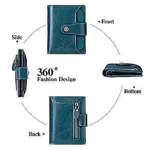 FALAN MULE Small Wallet for Women Genuine Leather Bifold Compact RFID Blocking Small Womens Wallet